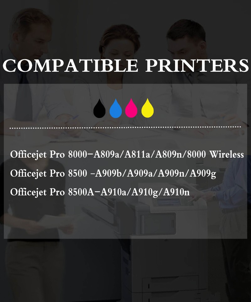 4PK 940XL 940 XL Ink Cartridge Black for Officejet 8500A Plus 8000 8500 ...
