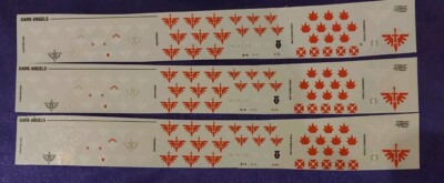 Warhammer 40k 3 x Dark Angels Transfers / Decals Sheets, NEW | eBay