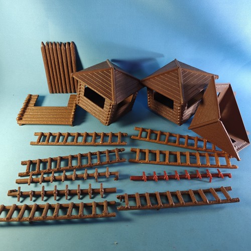 Marx Fort Apache Play Set Block House Guard Tower & Ladders Lot | eBay