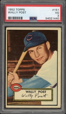 1952 Topps Wally Post #151 PSA 3 VG Cincinnati Reds | eBay