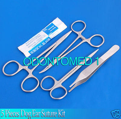 5 Piece Dog Ear Suture Kit Surgical Veterinary Instruments | eBay