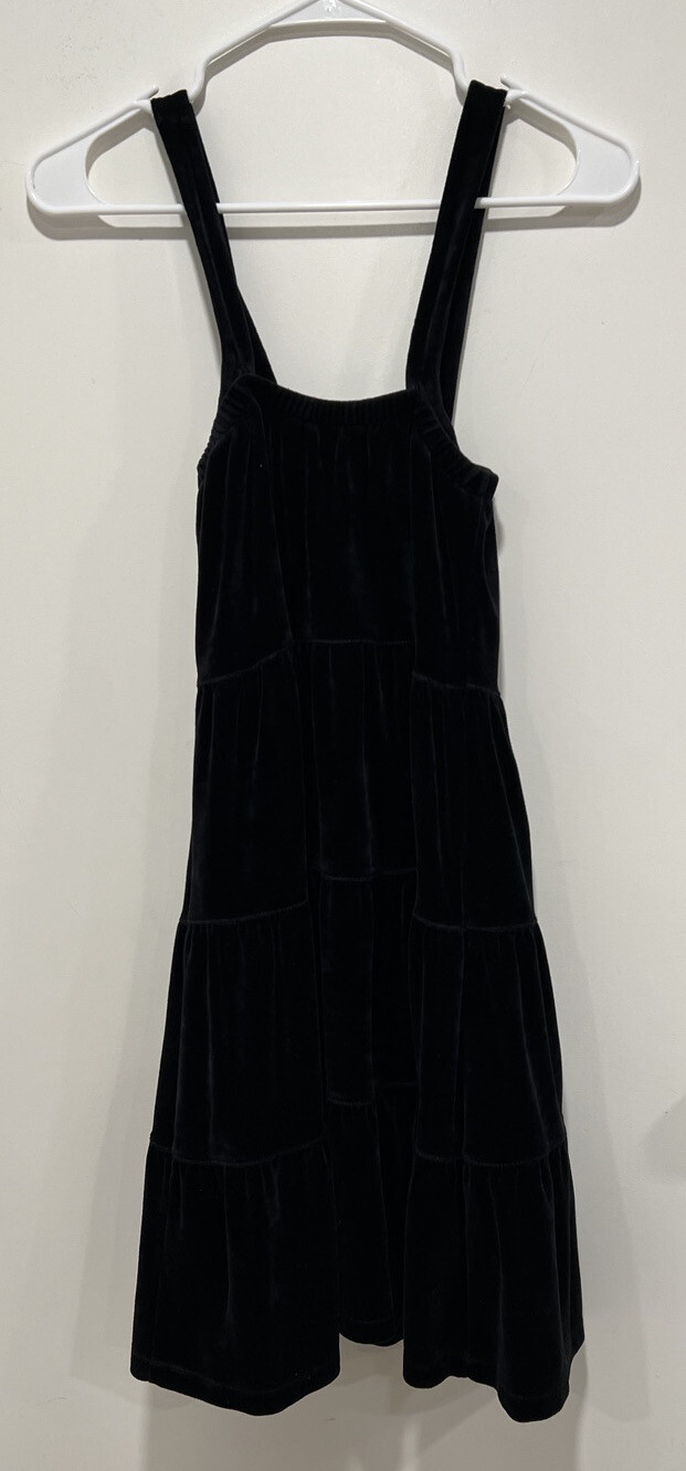 Little Parni Black Velour Tiered Sleeveless Dress Girls Size 10Perfect ...
