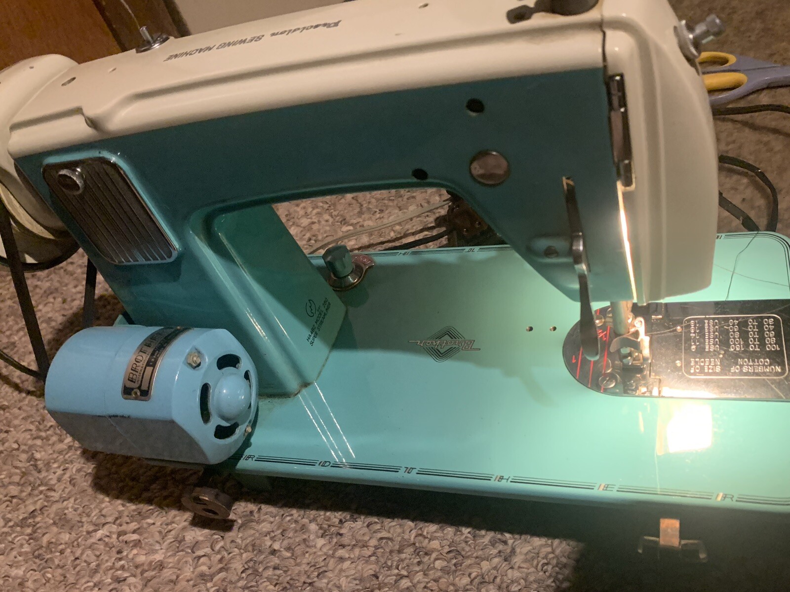 brother vintage sewing machine ha4b2 model 260 super streamliner aqua ...