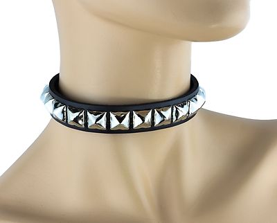 Studded Punk Collar Gothic Classic Choker Genuine Leather Usa Made 70's ...