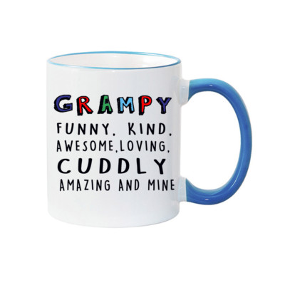 Grampy Mug, Father's day, Birthday Gift (Blue Handle) | eBay UK