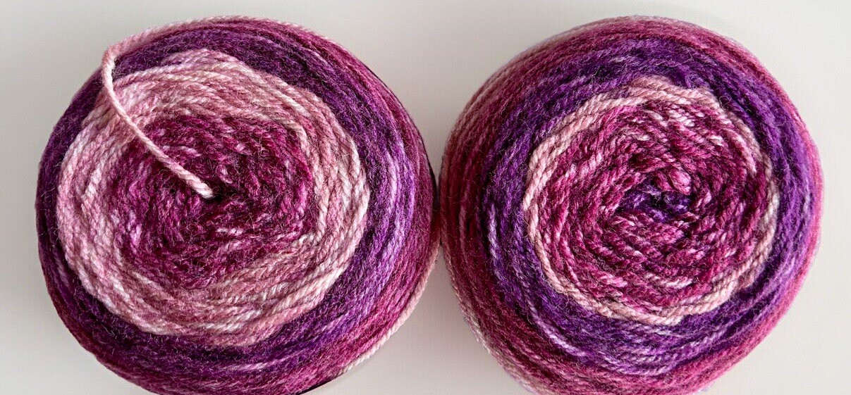 Sprightly Yarn Cake (2) Wool Blend 862yds/400g + Crochet Shawl Pattern ...