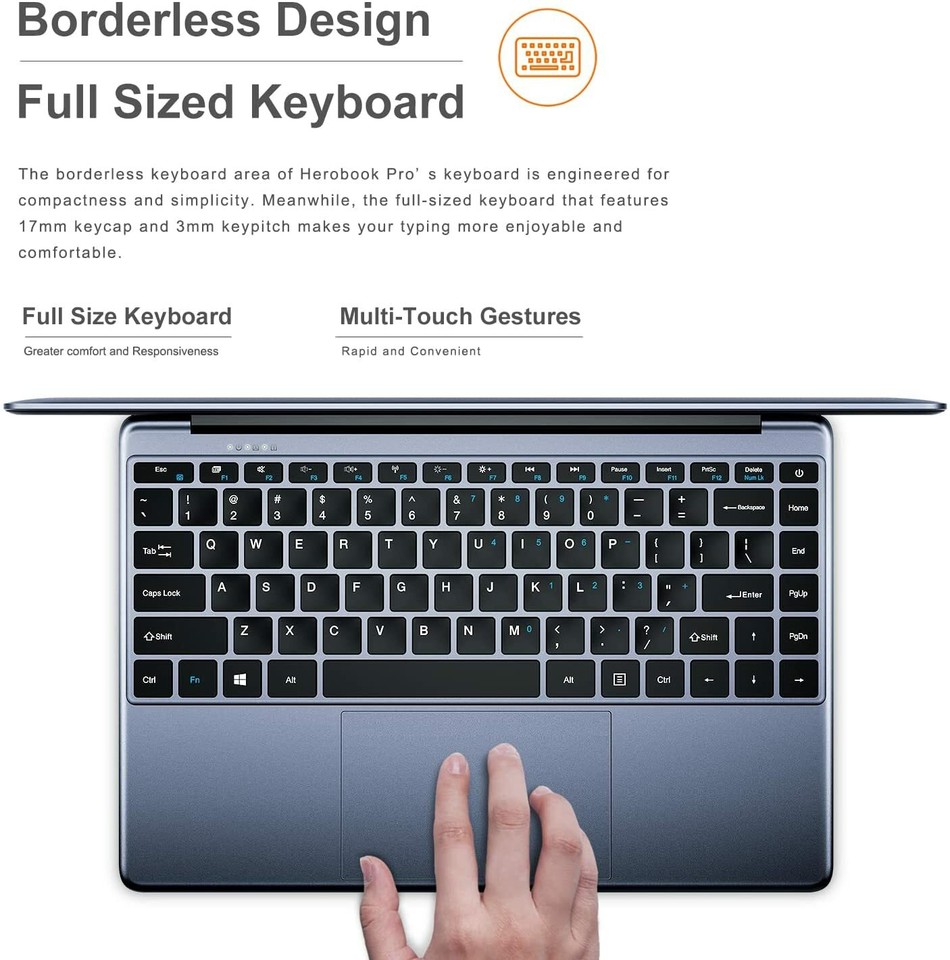 CHUWI HeroBook Pro Win11 Laptop 14,1'' 8G+256G SSD Intel N4020 Computer ...