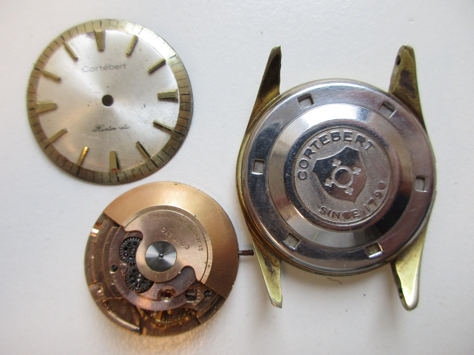 Cortebert Huntermatic cal. 270 Swiss watch movement & case - running | eBay