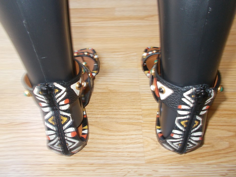 $1575 Valentino Garavani Primitive Sandals Thong Flat Studded sz 36.5 ...