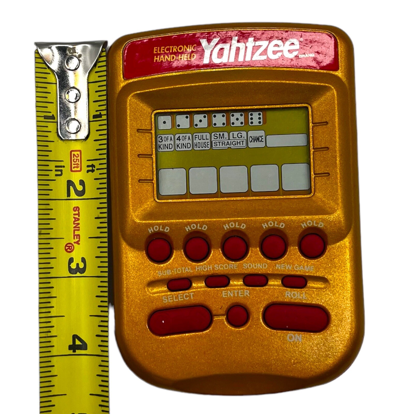 Vintage Yahtzee Handheld Electronic Game Gold Edition 2002 Working ...