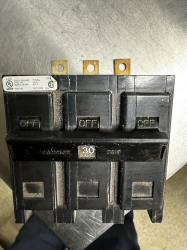 Eaton BAB3030H Bolt-On Circuit Breaker 30A 240V 3P 3PH BAB Used 30 AMP ...