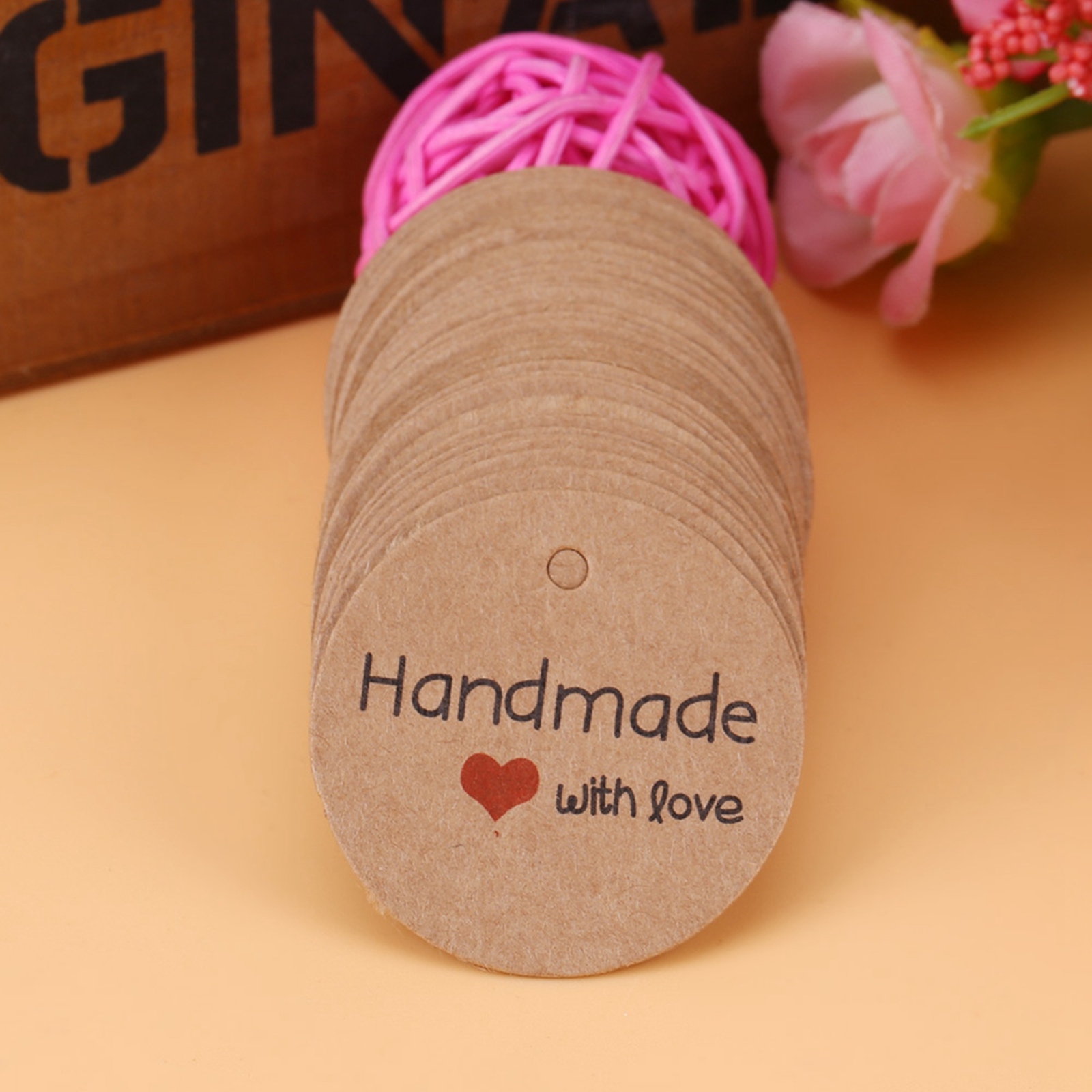 100x Brown Hang Label Wedding Favor Gift Dessert Tags Jewelry Price Tag ...