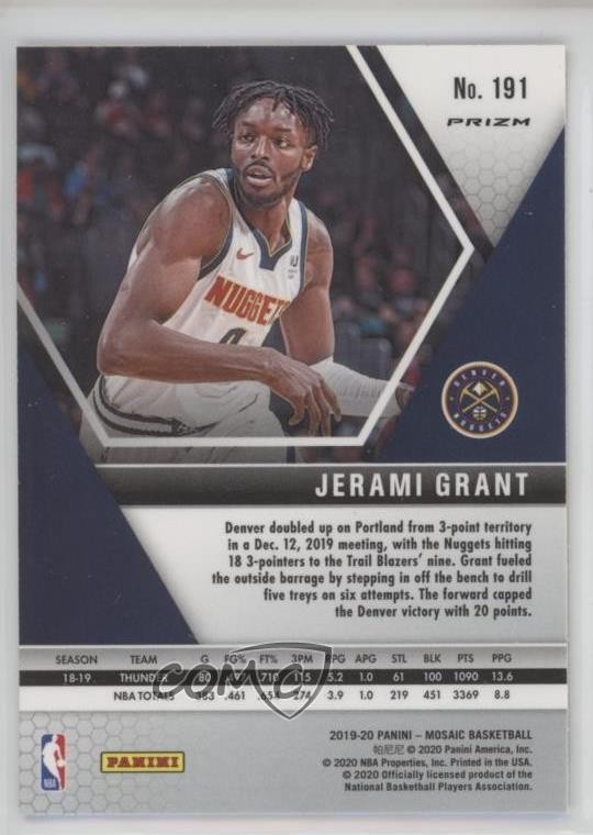 2019-20 Panini Mosaic Tmall Gold Wave Prizm Jerami Grant #191 2vh | eBay