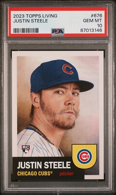 2023 Topps Living Set #676 Justin Steele RC Rookie PSA 10 Gem Mint ...
