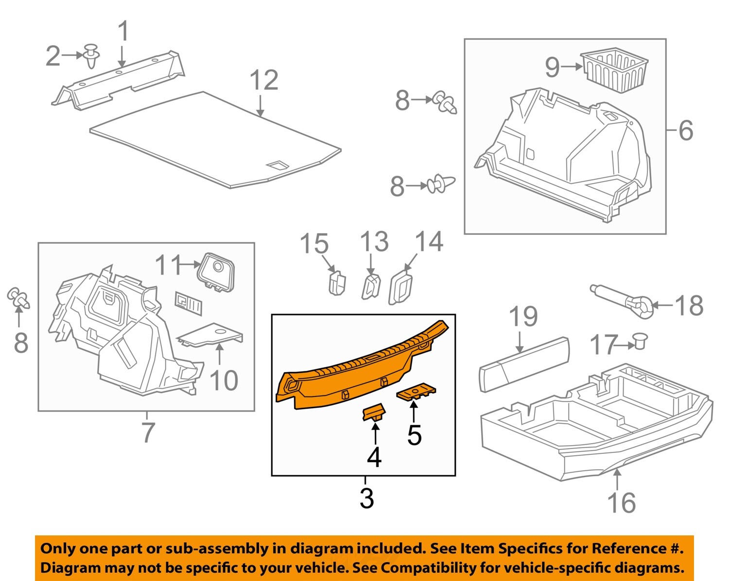 GM OEM 15-19 ATS Rear Body Floor Interior Trim-Rear Panel Trim 84160743 ...