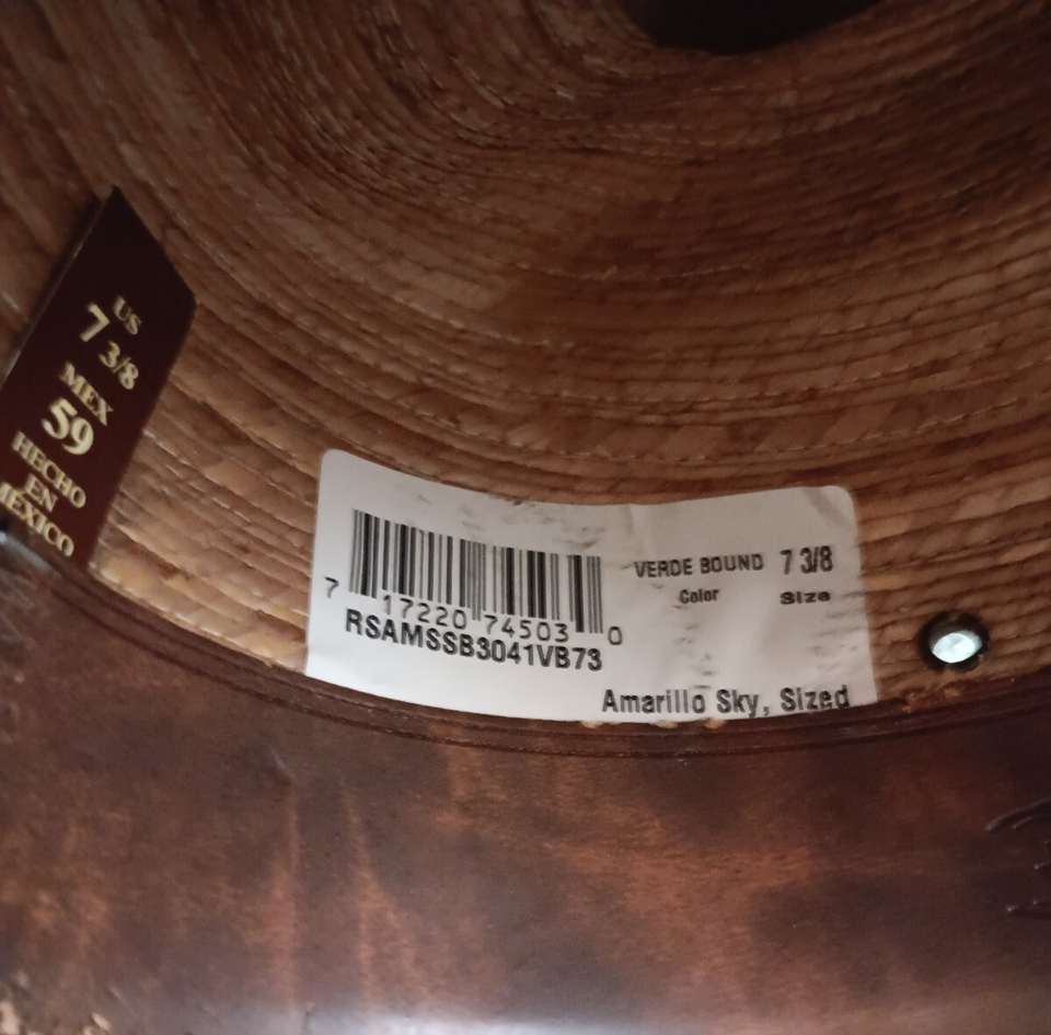 Resistol Jason Aldean Palm Leaf Cowboy Hat - Amarillo Sky | eBay