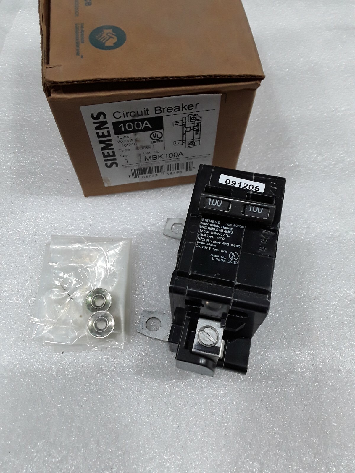 MBK100A SIEMENS 100A 2POLE 120/240V NEW | eBay