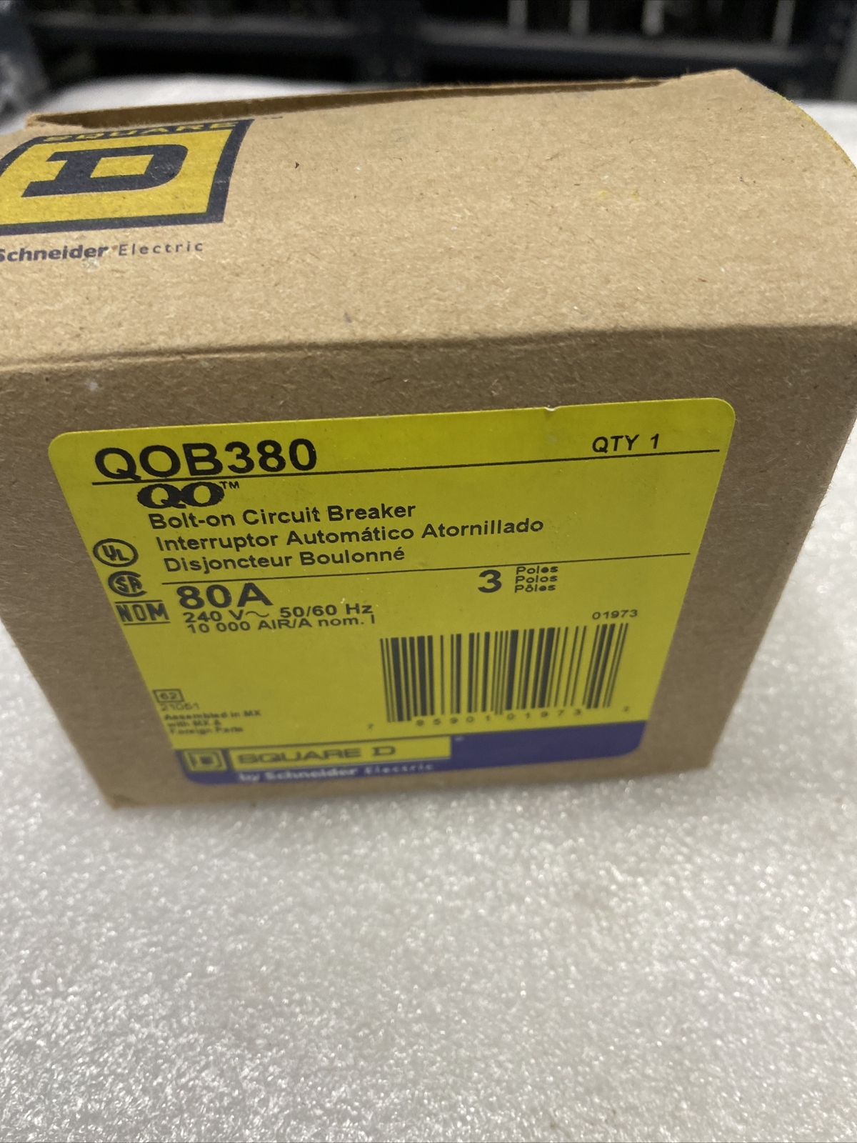 QOB380 SQD 3 POLE 80AMP 240V NEW | eBay