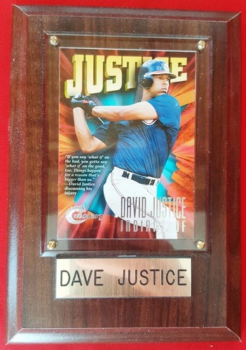 David Justice 1997 Baseball Card #137 Cleveland Indians Wood Plaque MLB ...