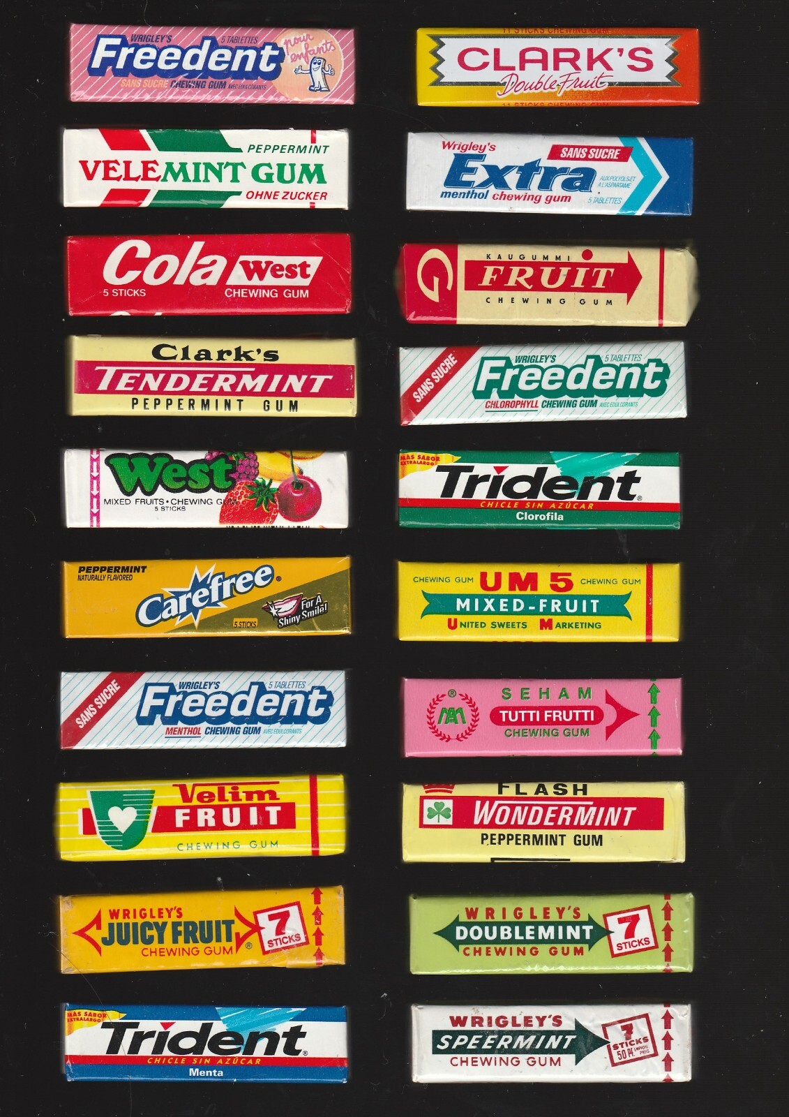 Advertising chewing GUM PACK --- ADAMS CHICLETS CLARK MONDELEZ "1 PIECE ...