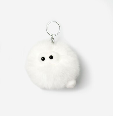 Soft Fluffy Keychain Cute Plush Faux Fur Keyring Pompom Keychain ...