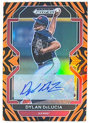Dylan DeLucia 2022 Panini Prizm Draft Picks Tiger Stripes Autograph ...