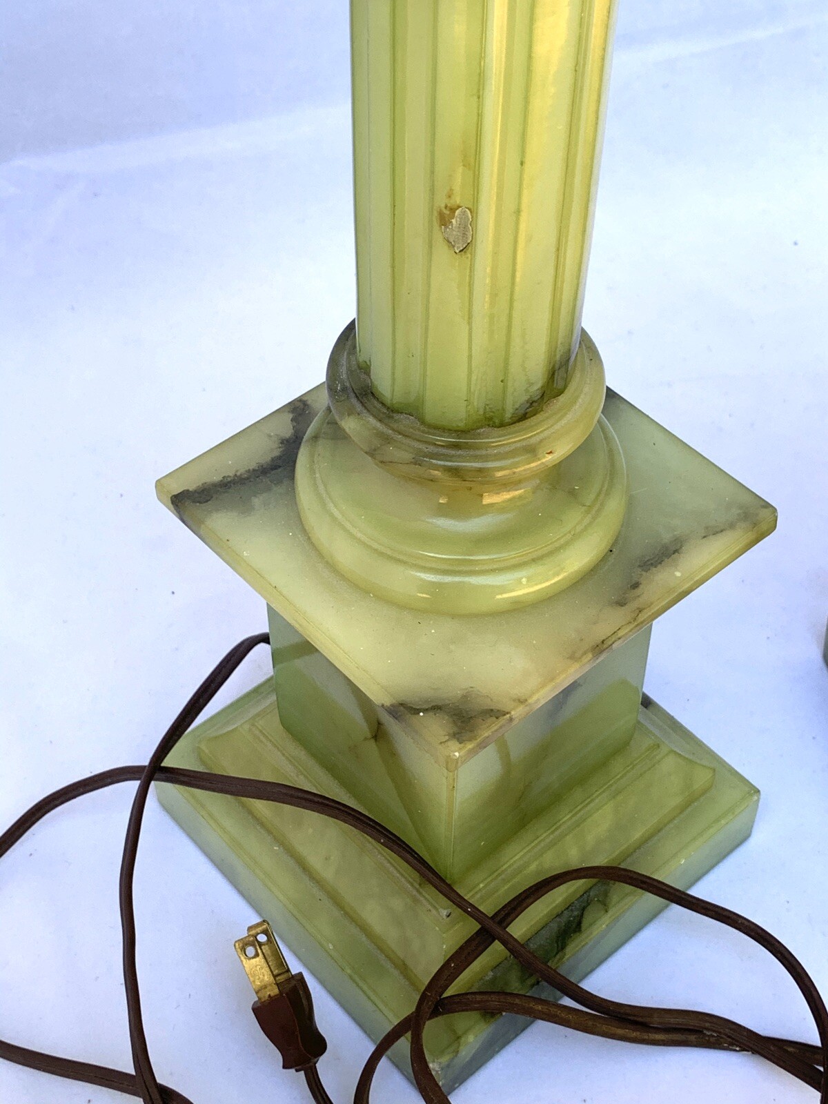 Pair Of Italian Hand Carved Green Alabaster Neoclassic Style Column ...