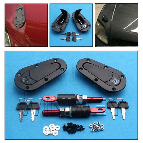 Quick Release Bonnet/Boot Pin Catches Flush Locking In Black Pair | eBay