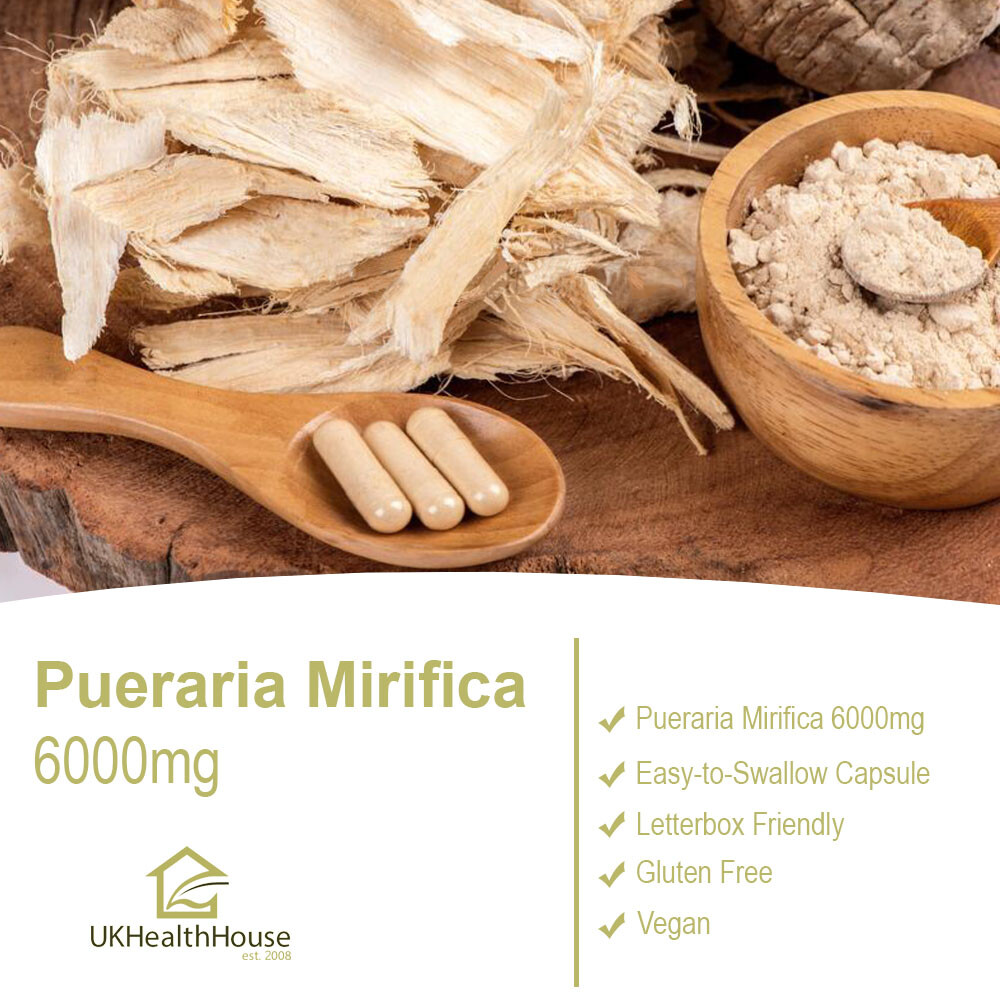 Pueraria Mirifica 6000mg Capsules - White Kwao Krua High Strength ...
