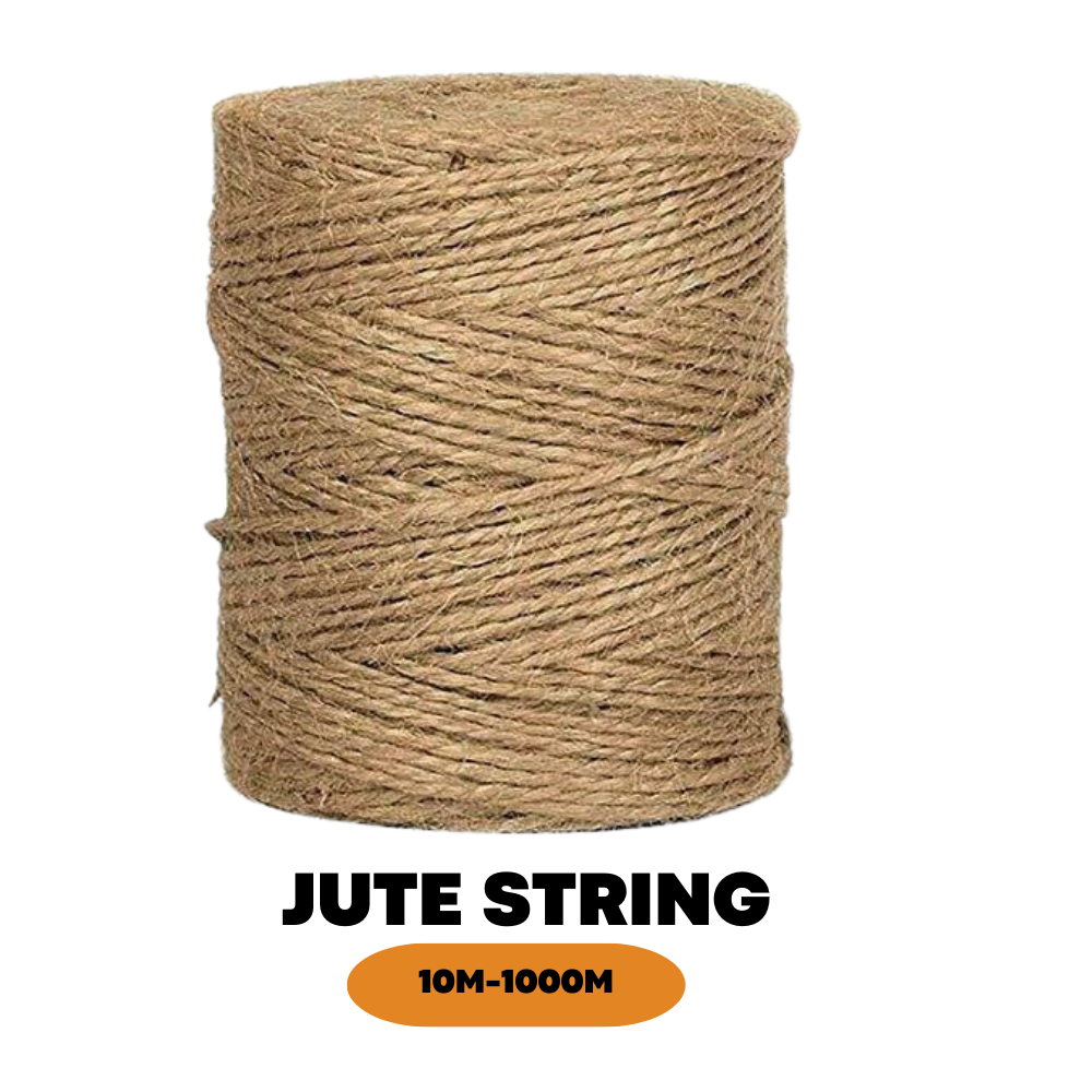 10M-1000M Natural Brown Twine String Shank Craft Jute Christmas Packing ...