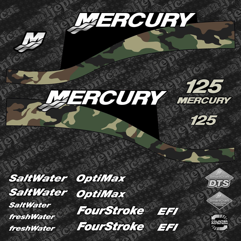 Mercury 125 Camo Decal Set 1999–2004 | Custom Camouflage Outboard ...