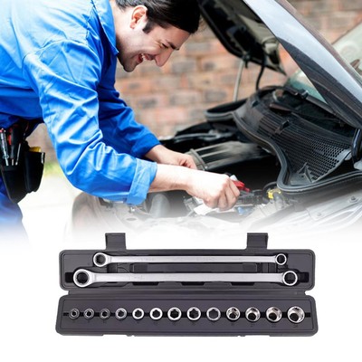 Adjustable Ratchet Wrench Kit Chromes Vanadium Steel Torque Wrench Sock ...