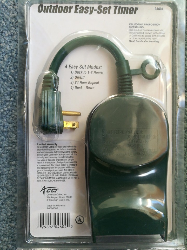 Coleman Cable - 04604 Outdoor Easy Set Timer with 4 Easy Set Modes ...