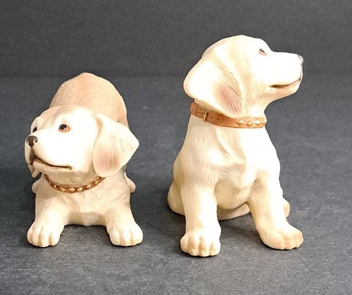 Vintage Homco Yellow Lab Figurines Puppy Dogs set of 2 Porcelain 3.5 in ...