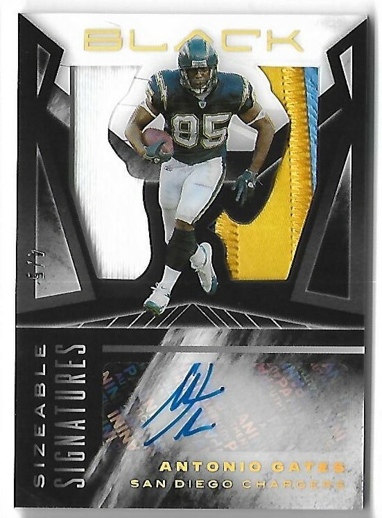 ANTONIO GATES 2021 PANINI BLACK SIZEABLE AUTO AUTOGRAPH DUAL PATCH CARD ...