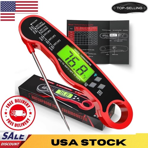 Instant Read Digital Meat Thermometer Fast for Kitchen Food Cooking BBQ ...