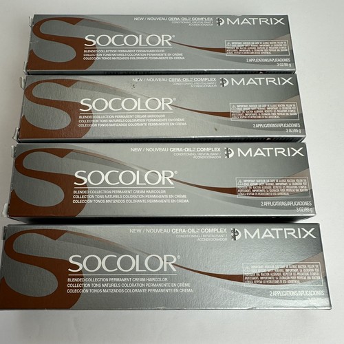 Matrix Socolor 4N Permanent Hair Color LOT OF 4 NEW TUBES Dark Brown ...