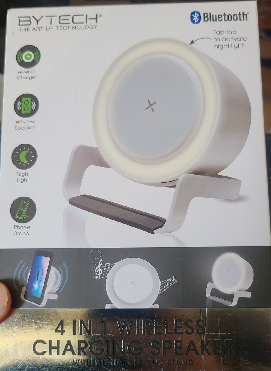 ByTech 4 in 1 Wirless Charger with Bluetooth Speaker & 3 Mode Touch Nightlight | eBay