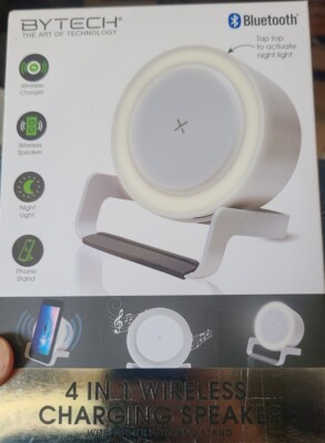 ByTech 4 in 1 Wirless Charger with Bluetooth Speaker & 3 Mode Touch ...