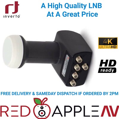 Inverto Black Pro 0.2dB 4K/HD/3D Quad Terrestrial Satellite & Freeview ...