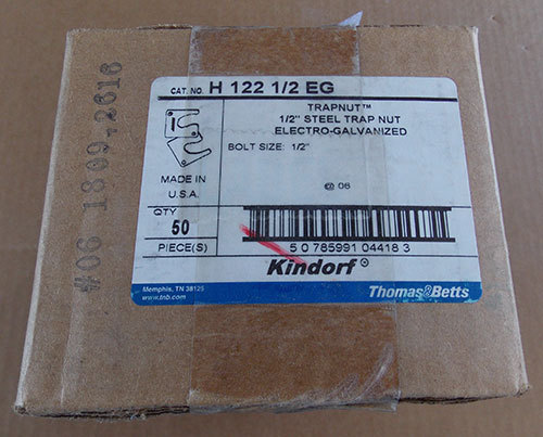 4Pc T&B Kindorf H 122 1/2" EG Steel Trapnut Strut Fastener New | eBay