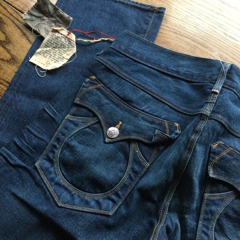 TRUE RELIGION MEN RICKY BIG T Cowboy Boot Strat Cut JEANS SZ 30X34 BLUE ...