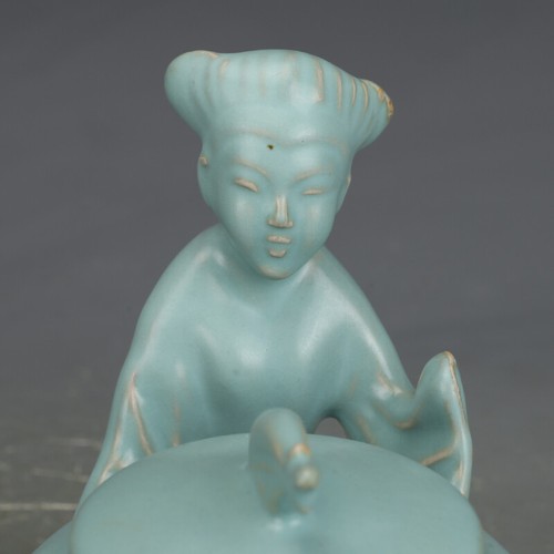 6.7" Collect China Ruyao Porcelain Celeste Glaze The Ancients Teapot | eBay