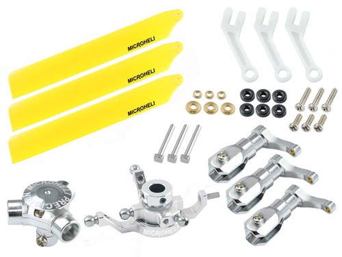 Microheli CNC AL/Plastic Triple Yellow Blade Conversion set - BLADE ...