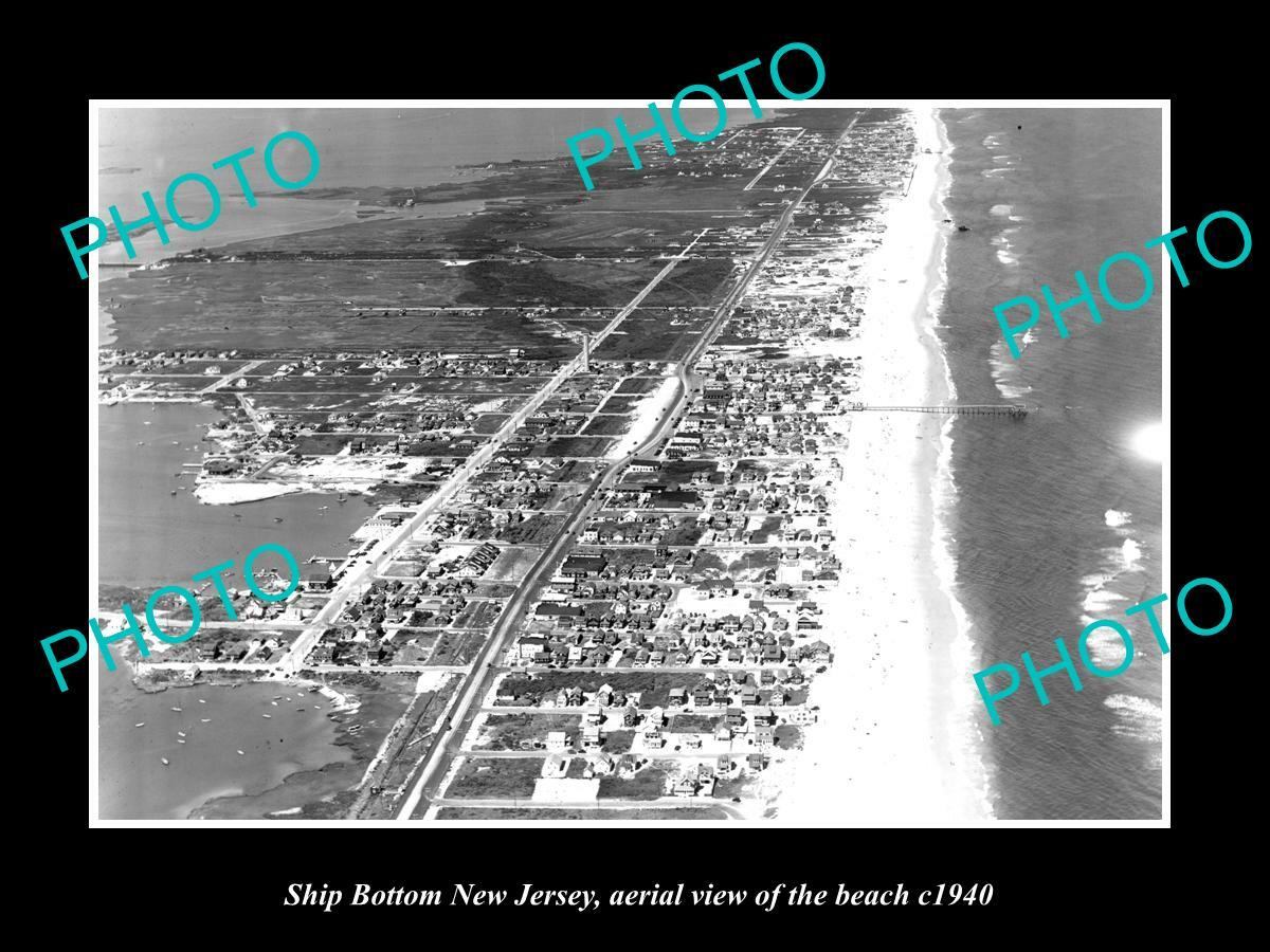 8x6 HISTORIC PHOTO OF SHIP BOTTOM NEW JERSEY AERIAL VIEW OF BEACH c1940 ...