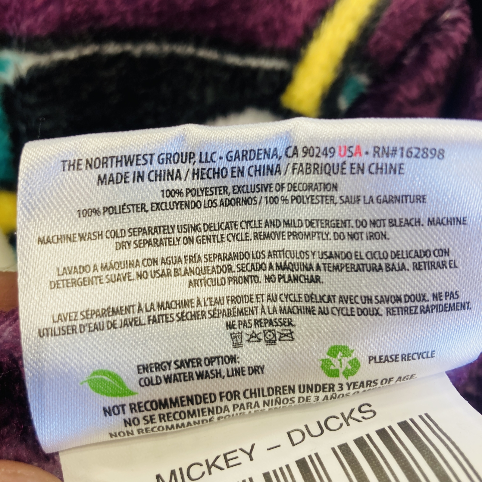 Disney Mickey Mouse Anaheim Ducks NFL Hockey Throw Blanket - Purple ...