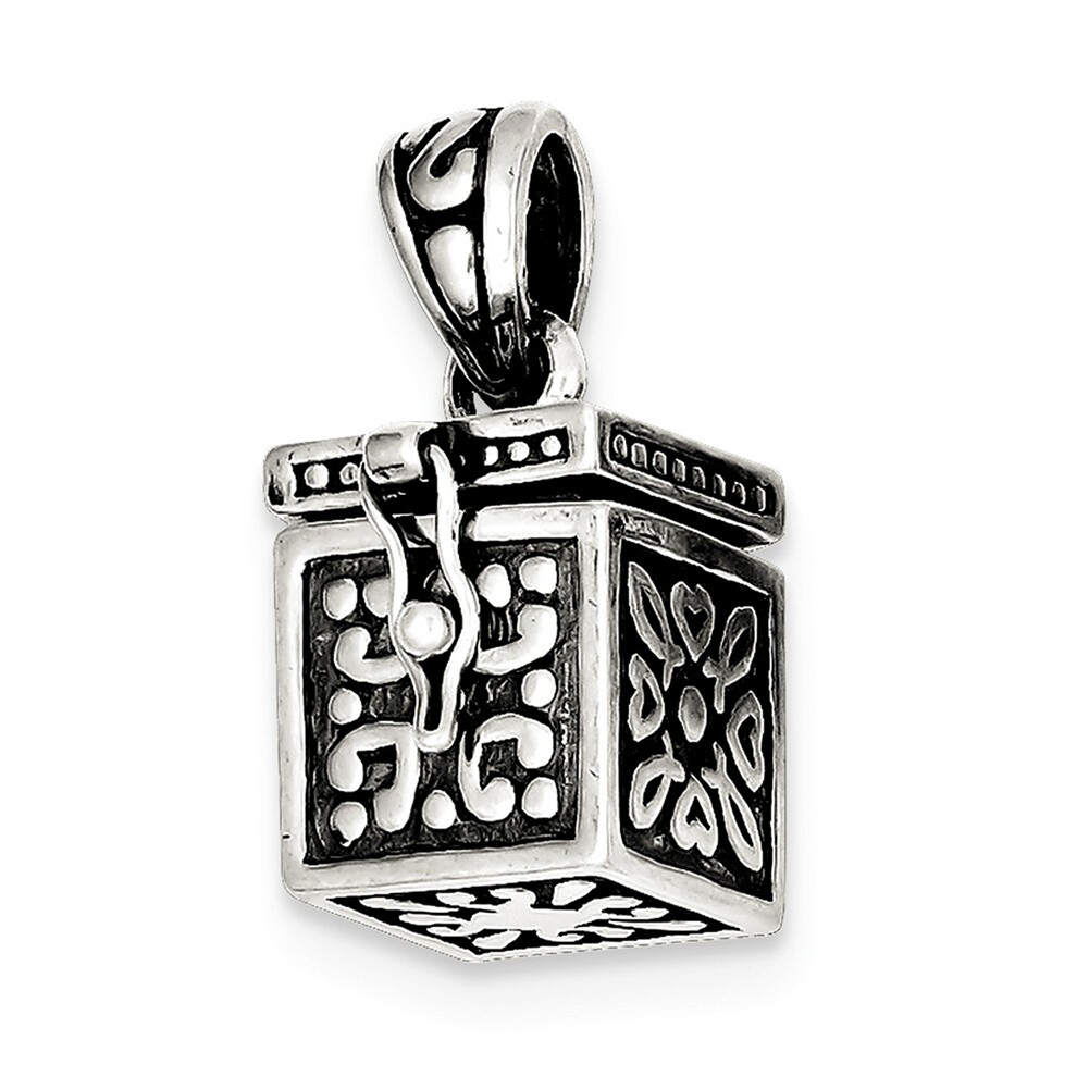 Sterling Silver Square Prayer Box Pendant QC3660 | eBay
