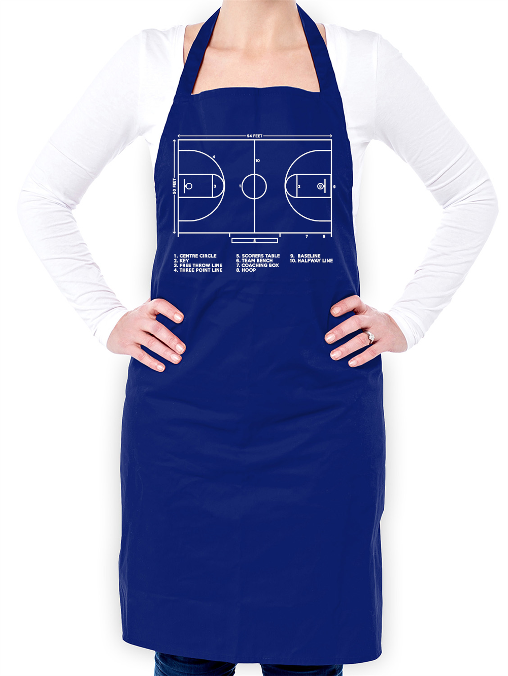 Basketball Court Diagram Unisex Apron - Sport - Game - Usa - Player ...