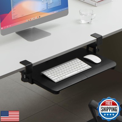DQCGLY Keyboard Tray Under Desk, Slide Out Computer Keyboard and Mouse ...