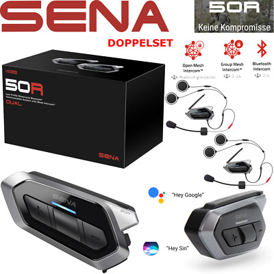 SENA Headset 50R Doppelset Motorrad Mesh 2.0 Intercom Bluetooth 5 HD FM ...
